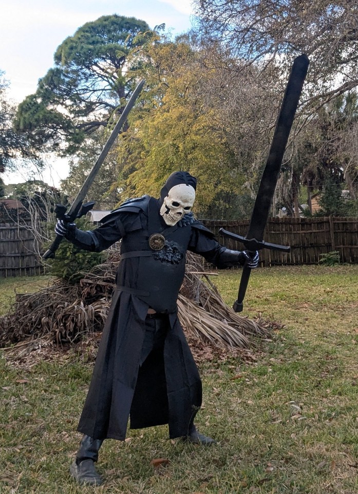 Handmade EVA Foam Black Renaissance Skull Pauldron | eBay