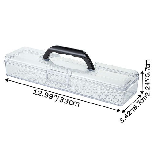 2 Pack Plastic Tool Box Clear Storage with Handle Portable Container ...