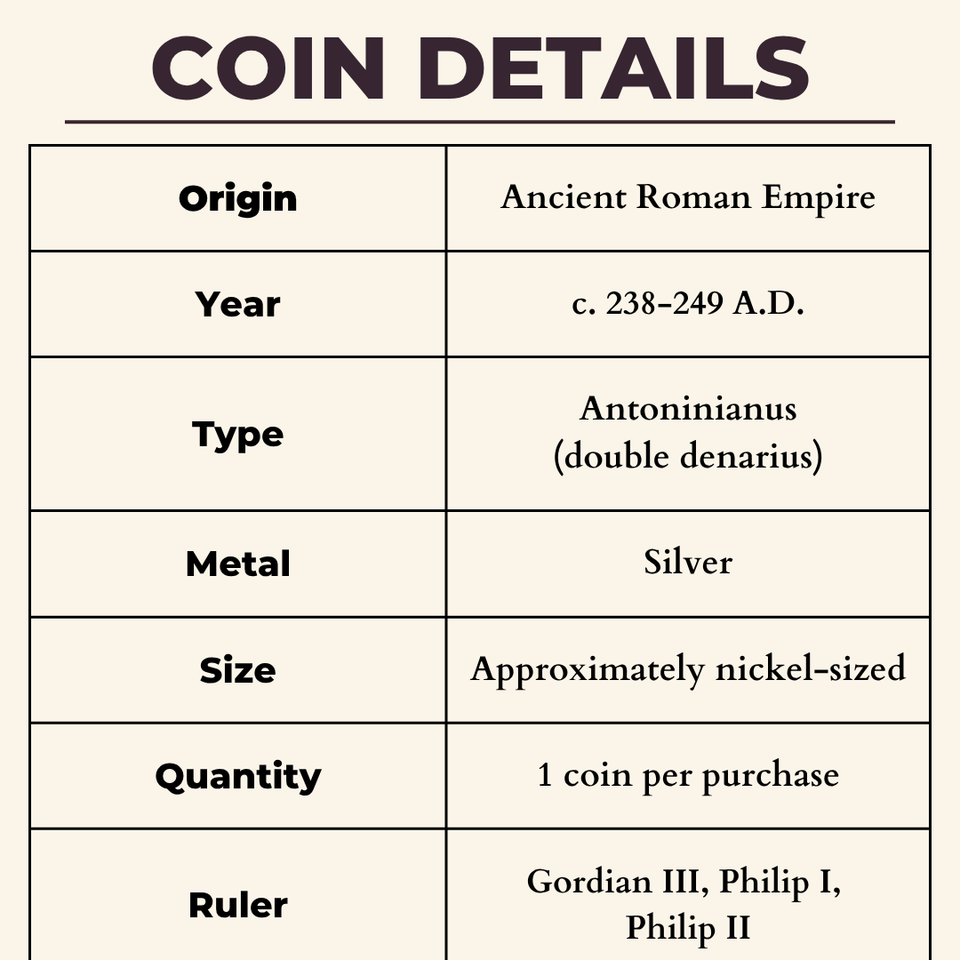 Ancient Roman Antoninianus Coin Imperial Rome Silver Double Denarius ...