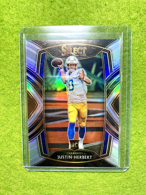 Justin Herbert SILVER PRIZM ROOKIE CARD SP RC 2020 Panini Select CLUB ...