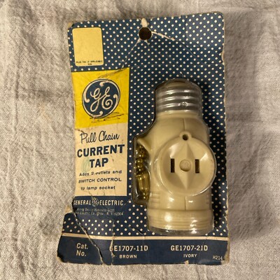 Vintage GE Pull Chain CURRENT TAP - Adds 2 Outlets & SWITCH CONTROL ...