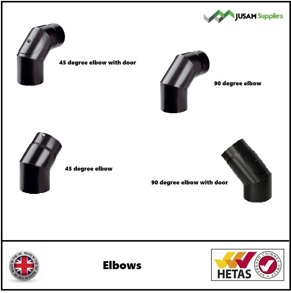 5 inch 6 inch flue pipes elbows for wood burning stove multi fuel stove ...