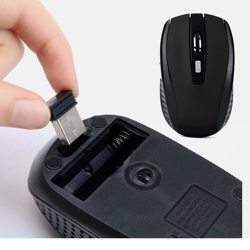 2.4GHz Wireless Optical Mouse Mice & USB Receiver For PC Laptop ...