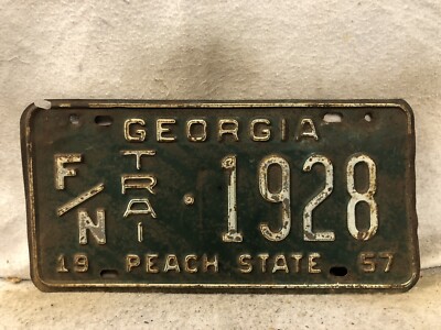 Vintage 1957 Georgia Trailer License Plate | eBay