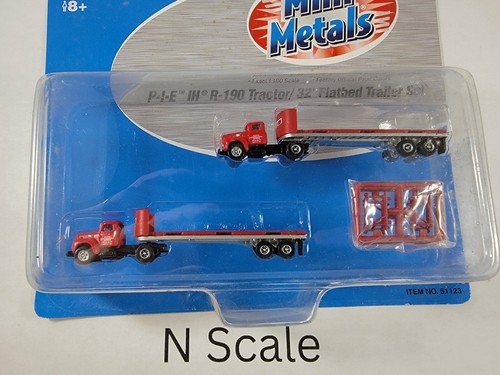 Mini Metals N Scale PIE IH R-190 Tractor / 32' Flatbed Trailer Set | eBay