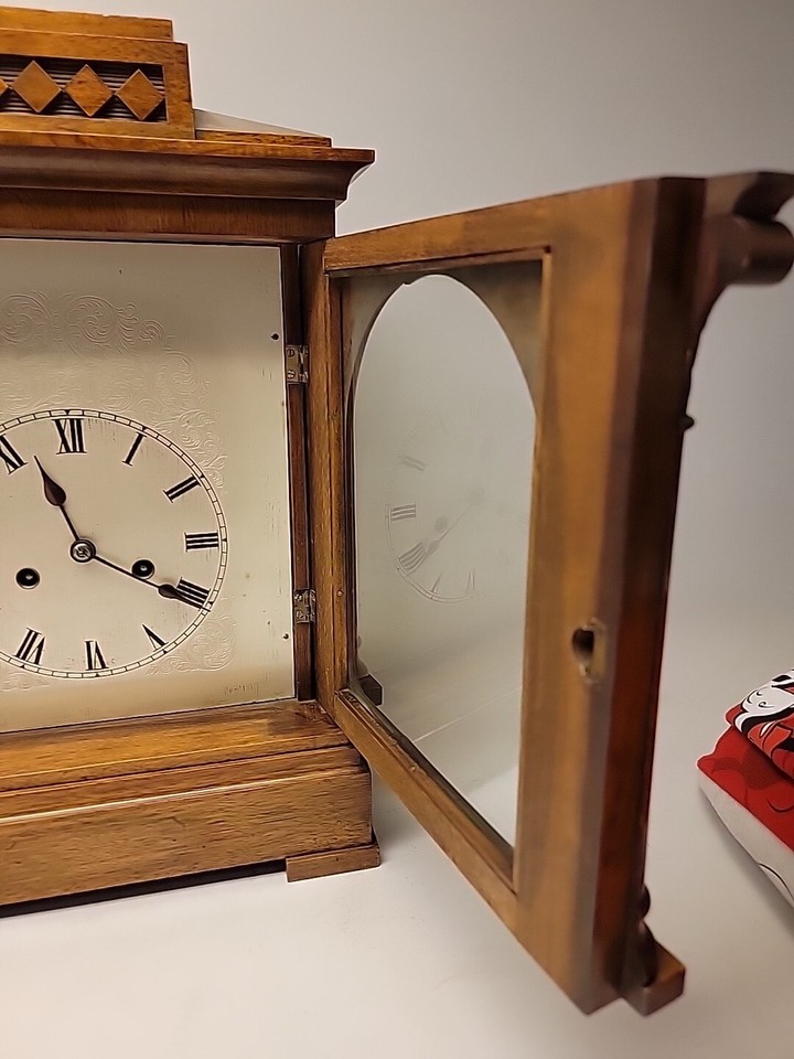 HAC Hamburg American Clock Co. Large Bracket Clock Walnut | eBay