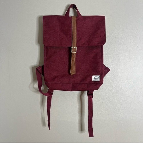 Herschel City Backpack Maroon Flip Top Padded Laptop Bag Bookbag | eBay