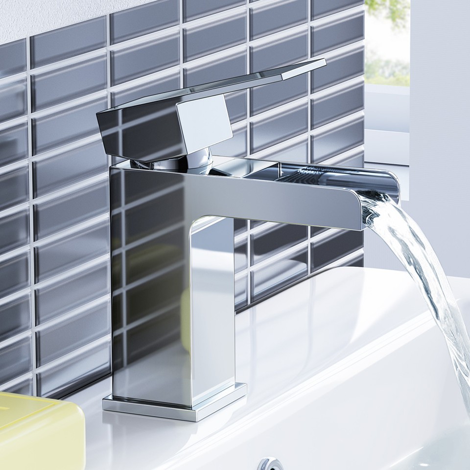 Waterfall Cascade Bathroom Taps, Basin Taps, Freestanding Bath Shower ...