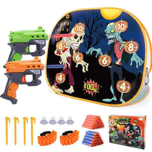 Zombie Shooting Game Practice Target Toys Foam Blaster Sets，with 2 Foam ...