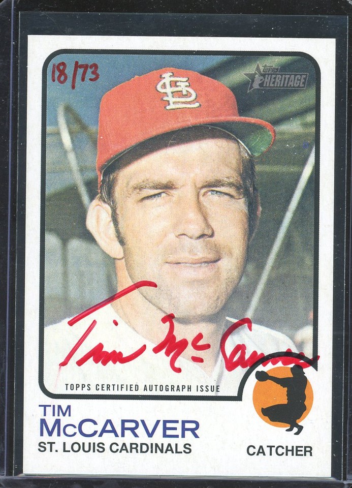 2022 Topps Heritage #ROA-TMC Tim McCarver Real One Autographs Red Ink ...