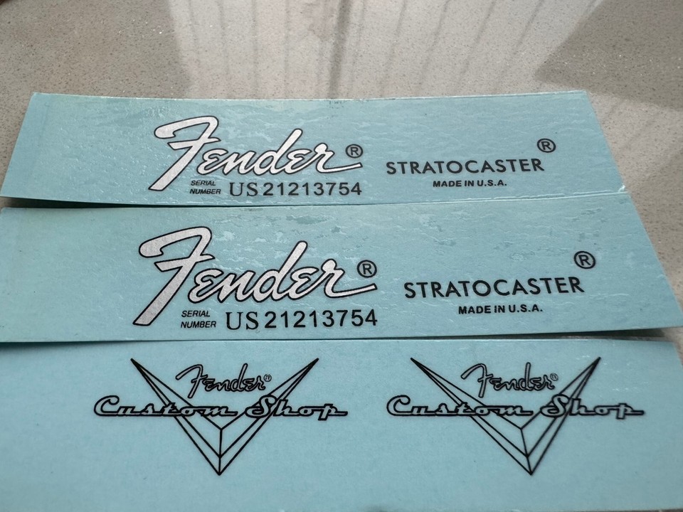 3Pcs FENDER STRATOCASTER Custom Shop Guitar Waterslide Transfer ...