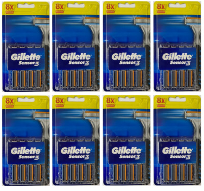 Gillette Sensor 3 Refill Razor Blades, 64 Cartridges (Fits Sensor Excel ...