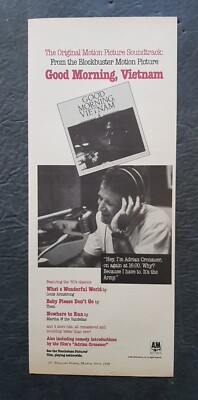 Robin Williams Good Morning Vietnam Soundtrack Album Promo Print Ad ...