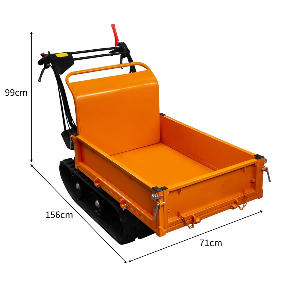 Mini Dumper Tracked Power Barrow Petrol Transporter 300kg Drop Side ...