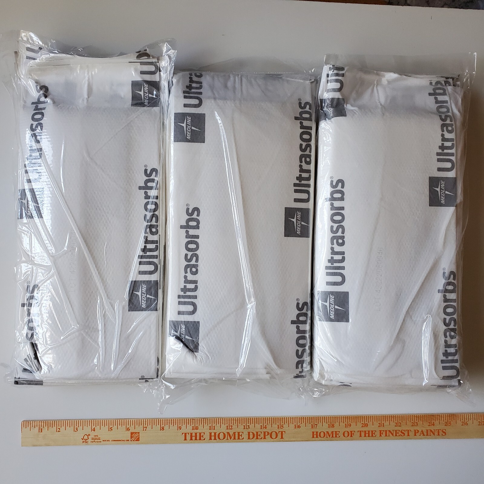 3 PACK 30 COUNT Medline Ultrasorbs Premium Underpads, 23" x 36 ...