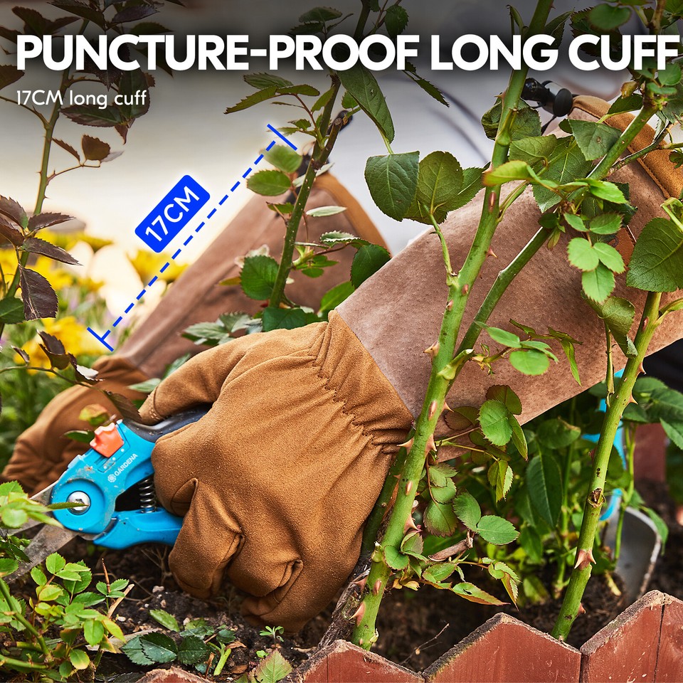 Vgo 1Pair Long Cuff Rose Pruning Thorn Proof Garden Gloves, Work Gloves ...