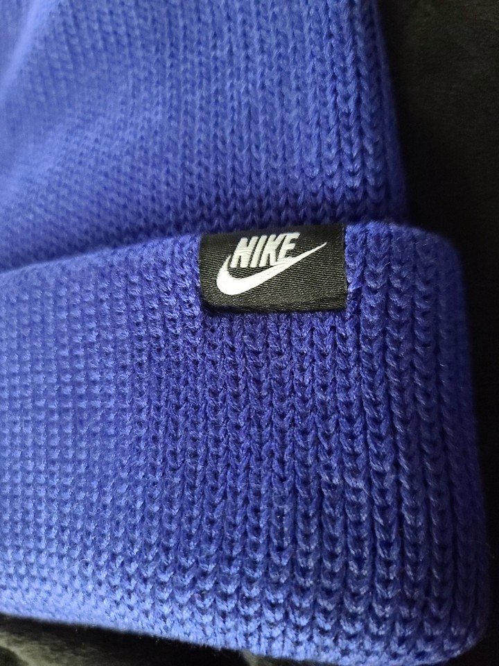 NEW Nike Sportswear Beanie Cuffed Futura Unisex Casual Hat Blue Winter ...