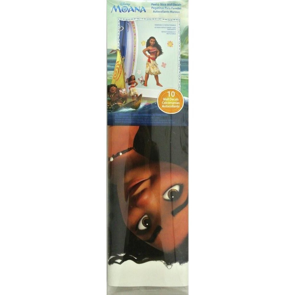 DISNEY MOANA Peel & Stick Giant Wall Decals Girls Room Decor Removable ...