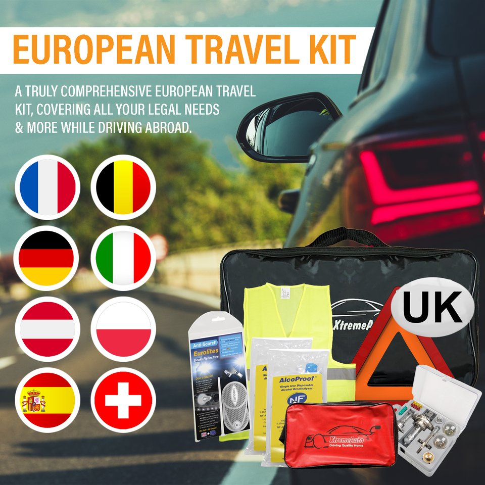 Xtremeauto European Car Driving Travel Kit Emergency EU Abroad Europe ...