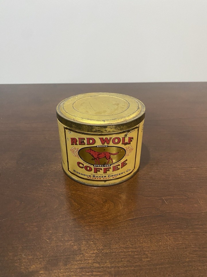 Vintage Red Wolf Coffee Tin Can 1 lb. | eBay