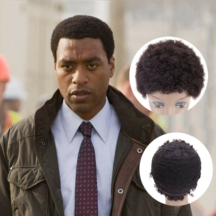 Handmade Afro Curly Toupee for Men 100% Human Hair Black African ...