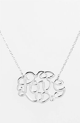 ARGENTO VIVO Women's "Love" Monogram Silver Pendant Necklace 16" 143984 ...