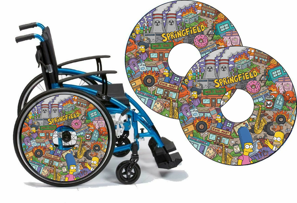 Springfield Cartoon Spoke Guards Wheelchair Spoke Guard Stickers | eBay