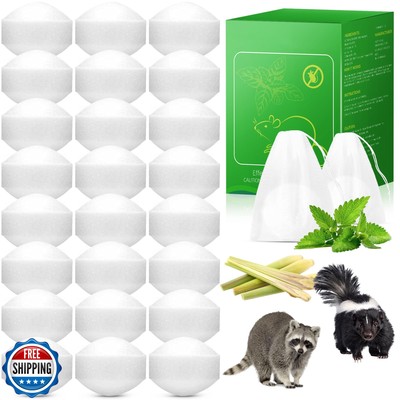 24 Pack Natural Raccoon Repellent - Peppermint Skunk Repellent for ...
