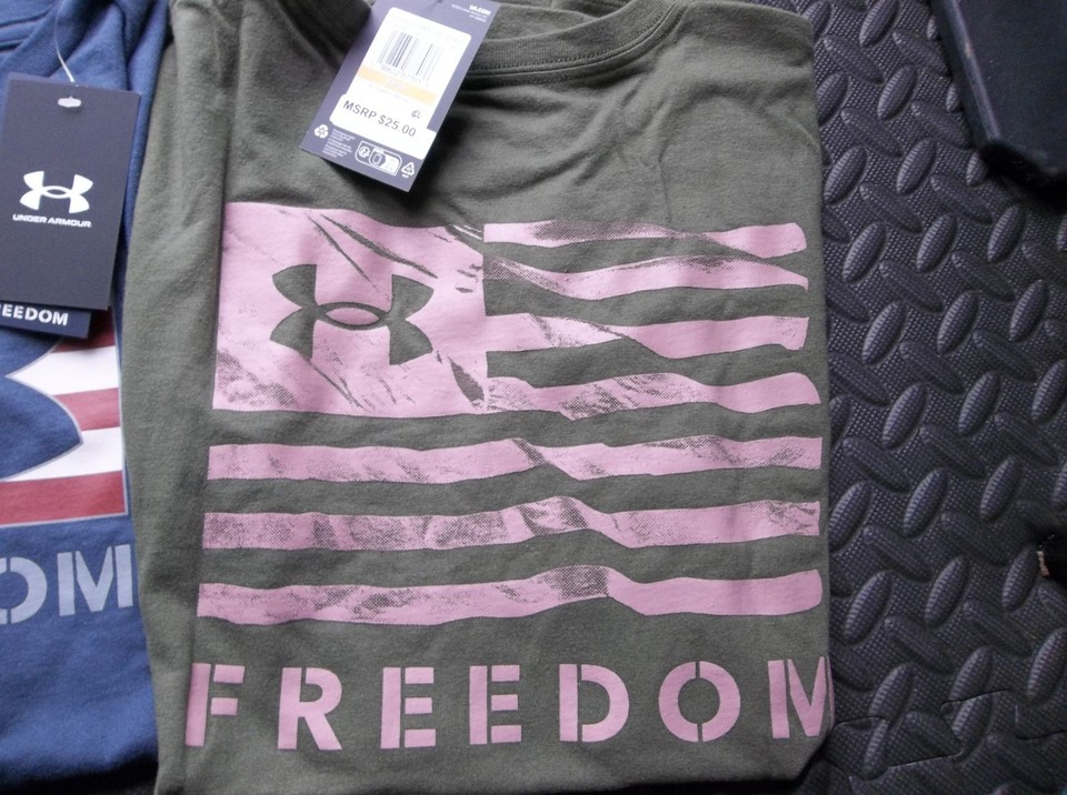 NWT WOMEN'S UNDER ARMOUR UA FREEDOM BANNER/LOGO T- SHIRT LOT.SMALL.NEW ...