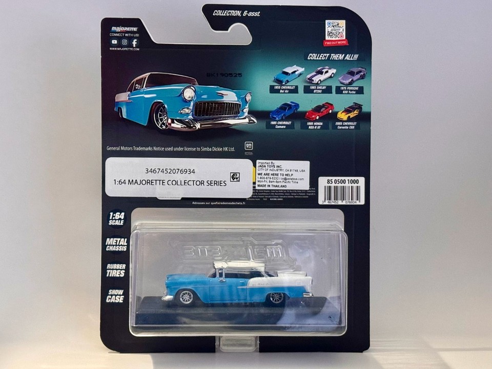 Majorette Collector Series 1955 Chevrolet Bel Air (1:64 scale, blue ...