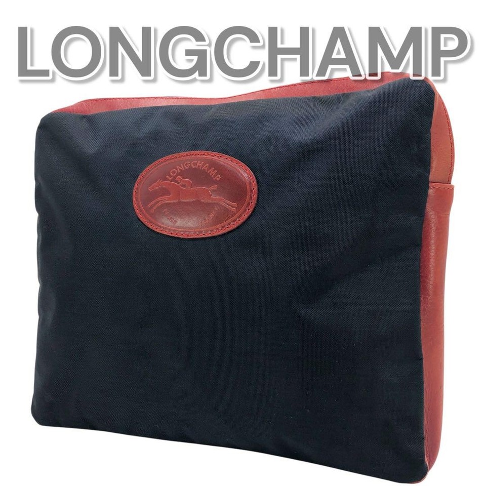 Longchamp Nylon and Leather Second Bag with Logo Navy and Red Men's ...