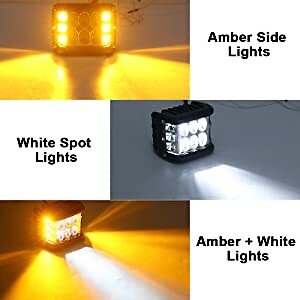 Side Shooter LED Pods Light 4 inch Off Road Dual Side Yellow DRL Flash ...
