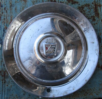 Ford Hubcap 15" Vintage 1950's Lion Emblem OEM Chrome Man Cave ...