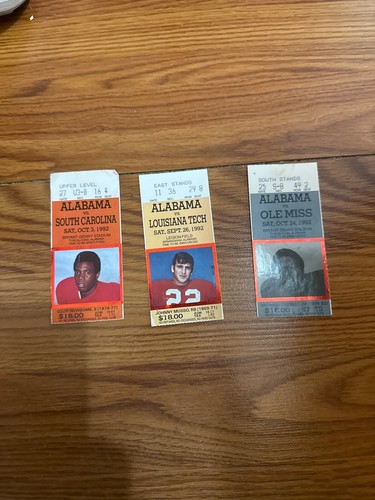 3 Alabama football ticket stubs 1992 national championship year!! | eBay