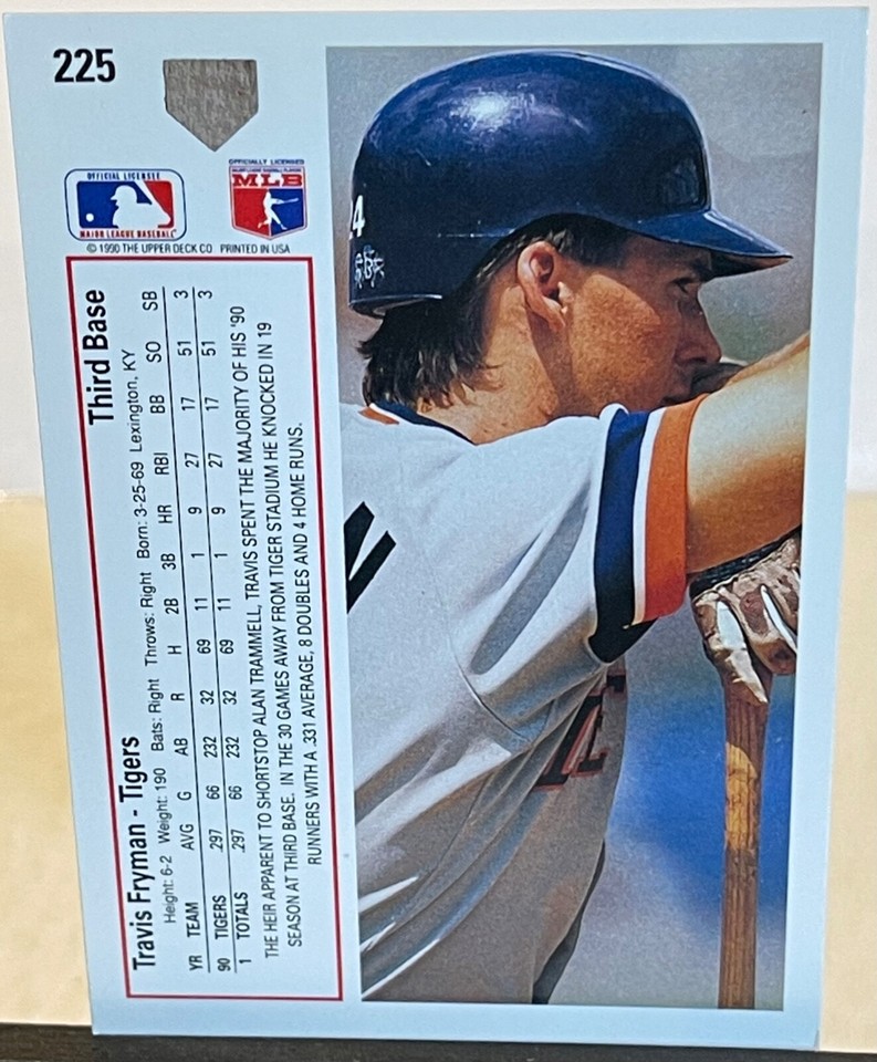 1991 Upper Deck Baseball TRAVIS FRYMAN Rookie Card RC Detroit Tigers ...