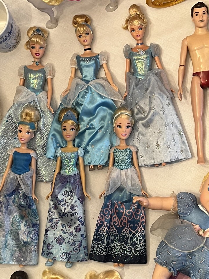 HUGE Disney Store Princess Cinderella Mattel Barbie Doll Collection Lot ...