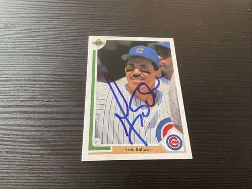 LUIS SALAZAR CHICAGO CUBS SIGNED AUTOGRAPHED 1991 UPPER DECK CARD #311 ...