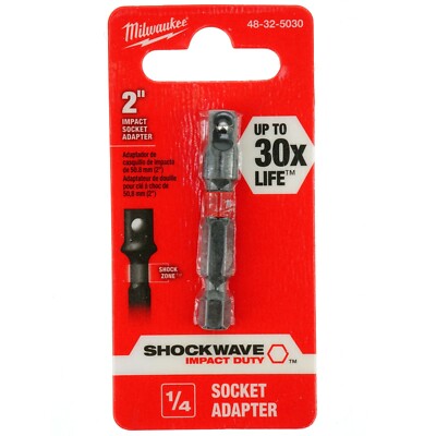 Milwaukee 48-32-5030 1/4" Shockwave Impact Duty Socket Adapter, 2 ...