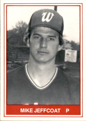 1982 Waterloo Indians TCMA #4 Mike Jeffcoat Pine Bluff Arkansas AR ...