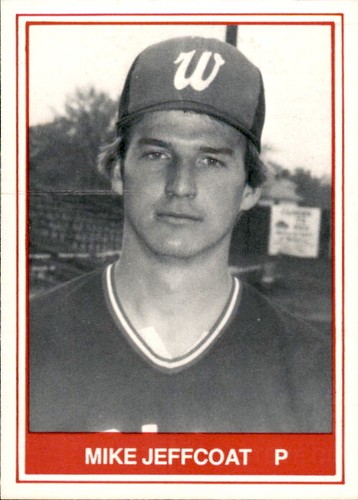 1982 Waterloo Indians TCMA #4 Mike Jeffcoat Pine Bluff Arkansas AR ...