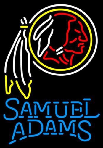 10" Vivid Washington Redskins Samuel Adams LED Neon Sign Light Lamp ...