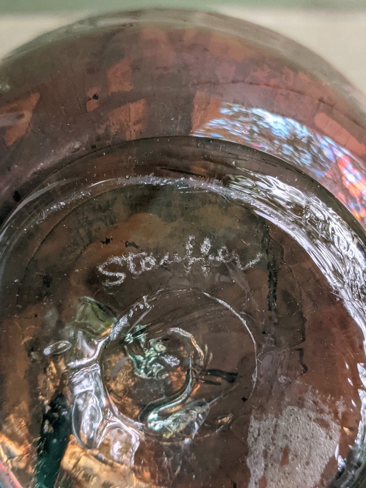 Schauffer Studio Art Glass Offhand Vase-Richard L. Stauffer-Teal Copper ...