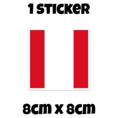 Peru Flag Square Decal Vinyl Sticker 8cm x 8cm | eBay