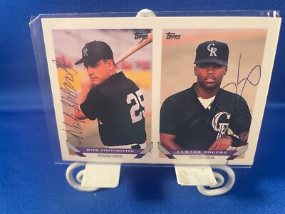 1993 TOPPS #746 Mark Strittmatter / Lamarr Rogers DUAL SIGNED AUTOGRAPH ...