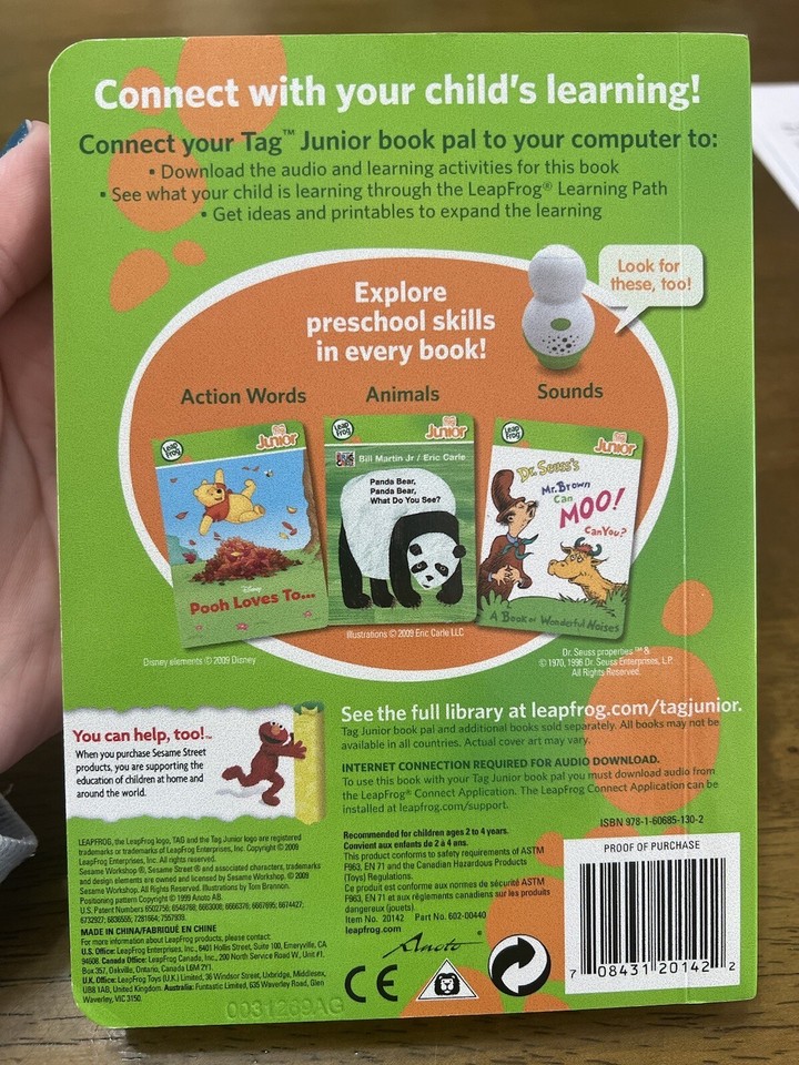 LeapFrog TAG Junior LeapReader Book Sesame Street Monster Faces Elmo ...