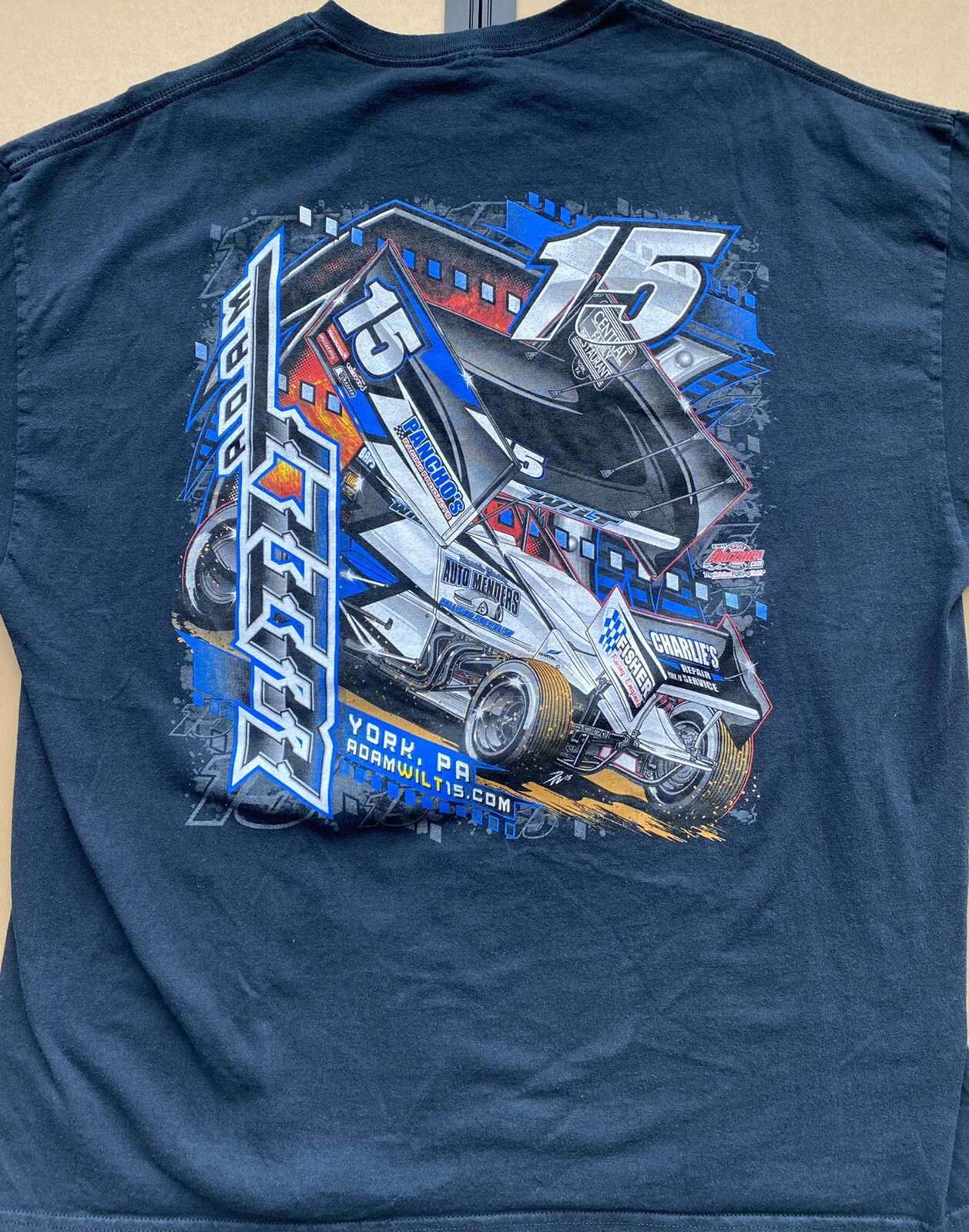 Vintage RARE Adam Wilt #15 Sprint Cart Dirt Track Racing T-shirt Size ...