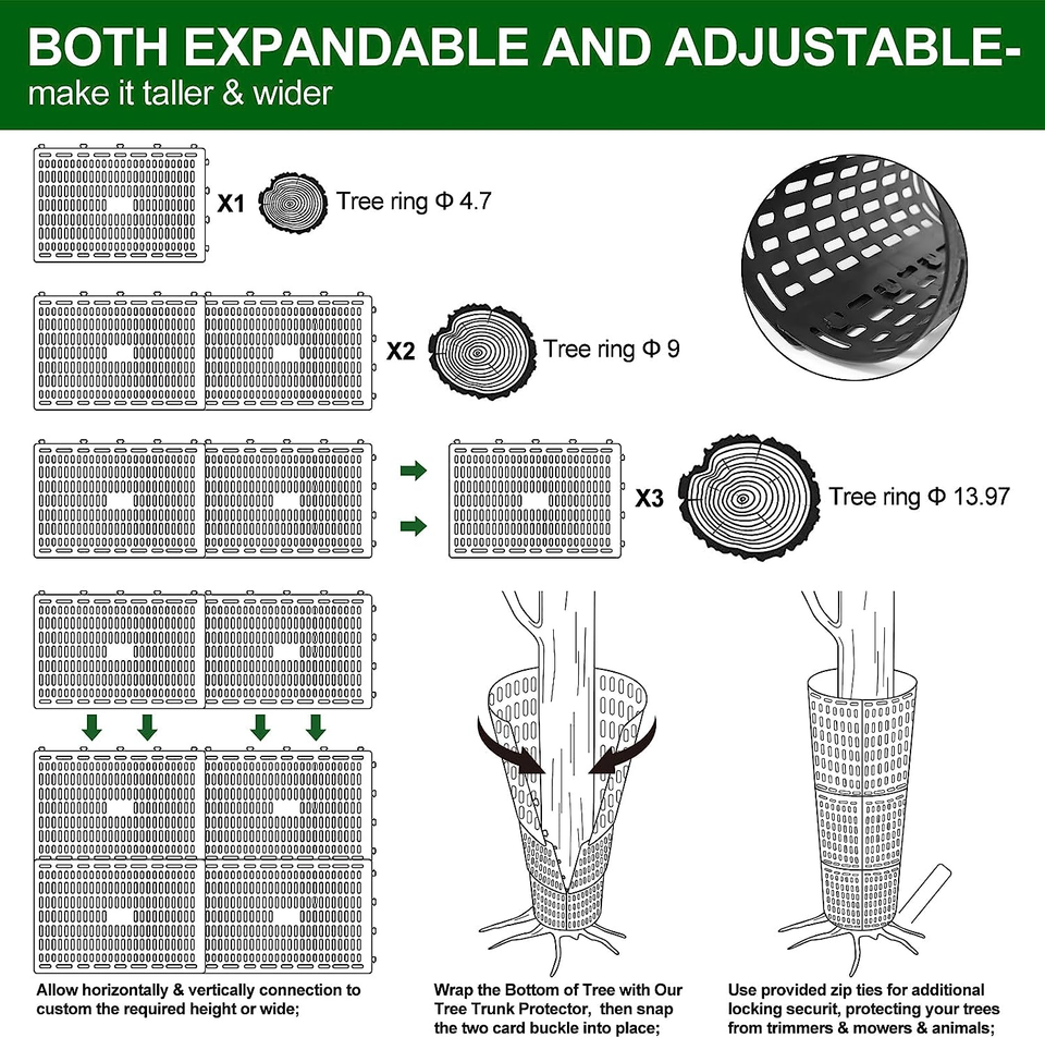 18 Pcs Plant Tree Trunk Protectors Tree Guard Mesh Bark Protector Wrap ...