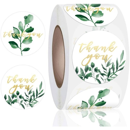 500 Pieces Thank You Labels Round Wrapping Stickers for Greeting Cards ...