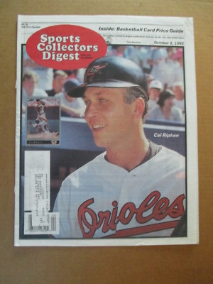 CAL RIPKEN ORIOLES SCD COVER NEWSPAPER SPORTS COLLECTORS DIGEST 10/2 ...