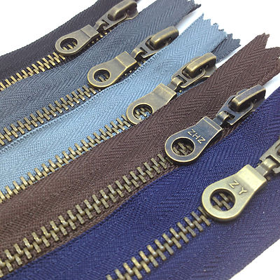 Brass Metal Zip No5- Closed End -Heavy Duty Zipper, Black, Brown, Navy ...